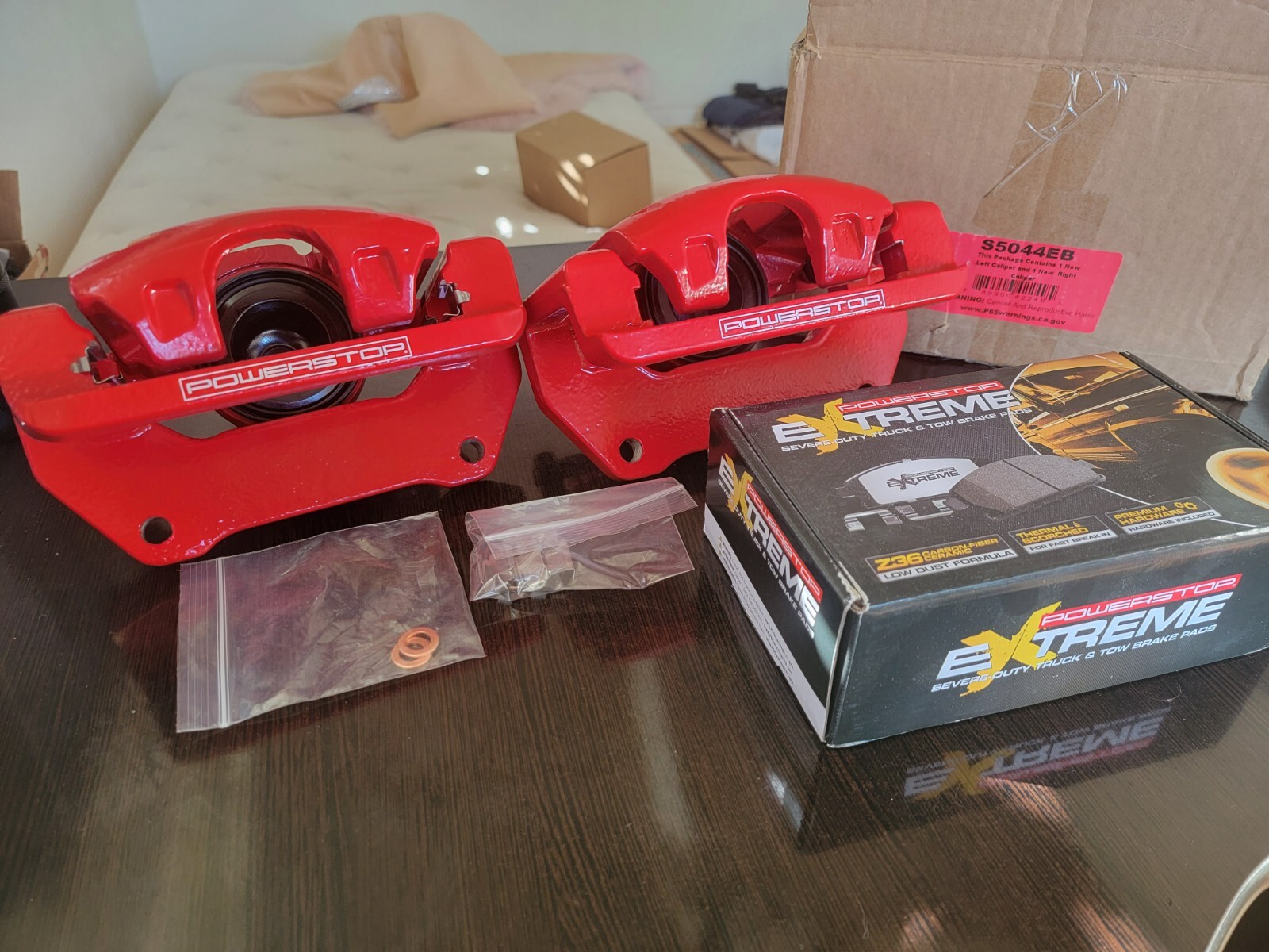 Disc Brake Caliper Set-PowerStop - High-Heat Red Powder Coated Brake ...