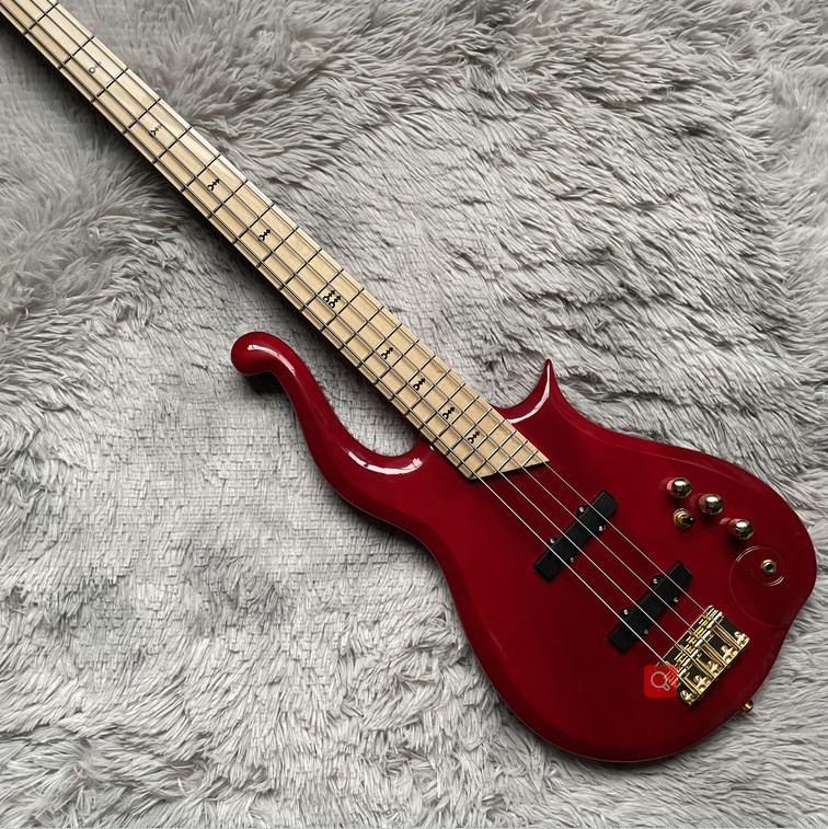 Custom 4-string Prince Electric Bass Guitar mahogany body maple fretboard