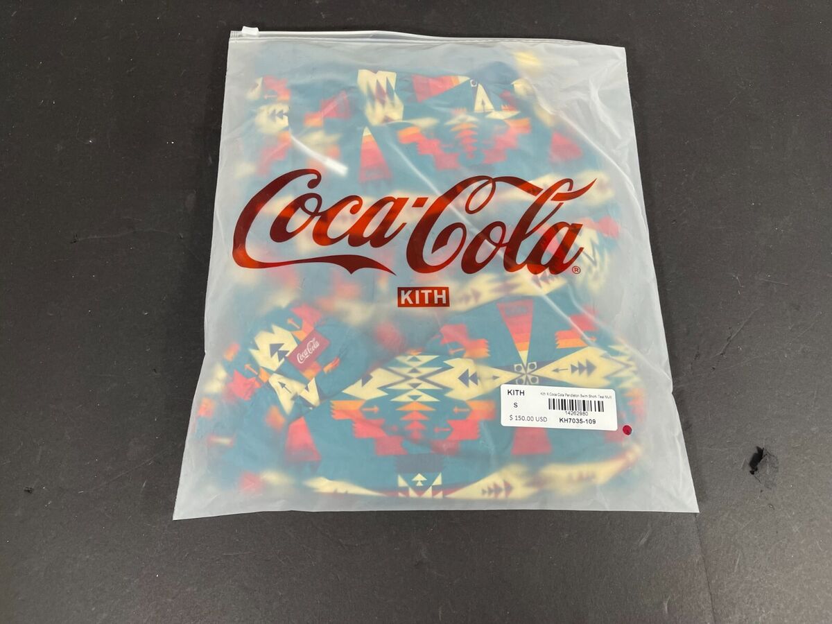 Kith X Coca-Cola Pendleton Swim Short Trunk Teal Blue Come Kith X Coca-Cola Pendleton Swim Short Trunk Teal Blue Come