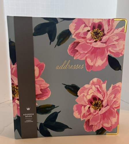 Hallmark Address Book Pink Green Floral Refillable Phone Number Binder ...