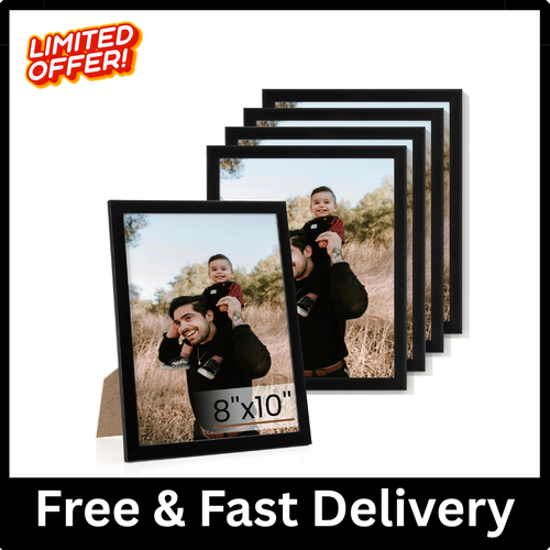 8X10 Picture Frame Set of 5,Black Photo Frames Display 8"X10" Pictures ...