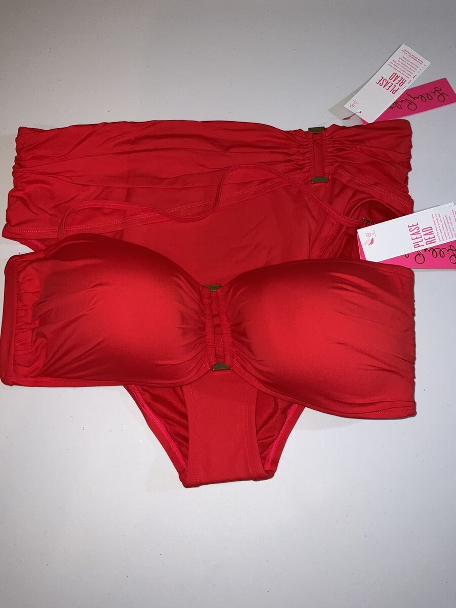 Lilly Pulitzer NWT Mayz Bandeau Swim Top & Neil Bottoms Ruby Lilly Pulitzer NWT Mayz Bandeau Swim Top & Neil Bottoms Ruby