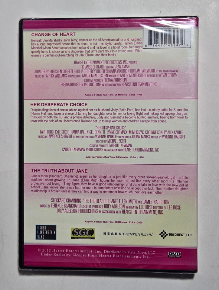 Change of Heart / Her Desperate Choice / The Truth About Jane DVD SET ...