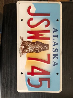 Alaska license plate GRIZZLY BEAR standing | eBay