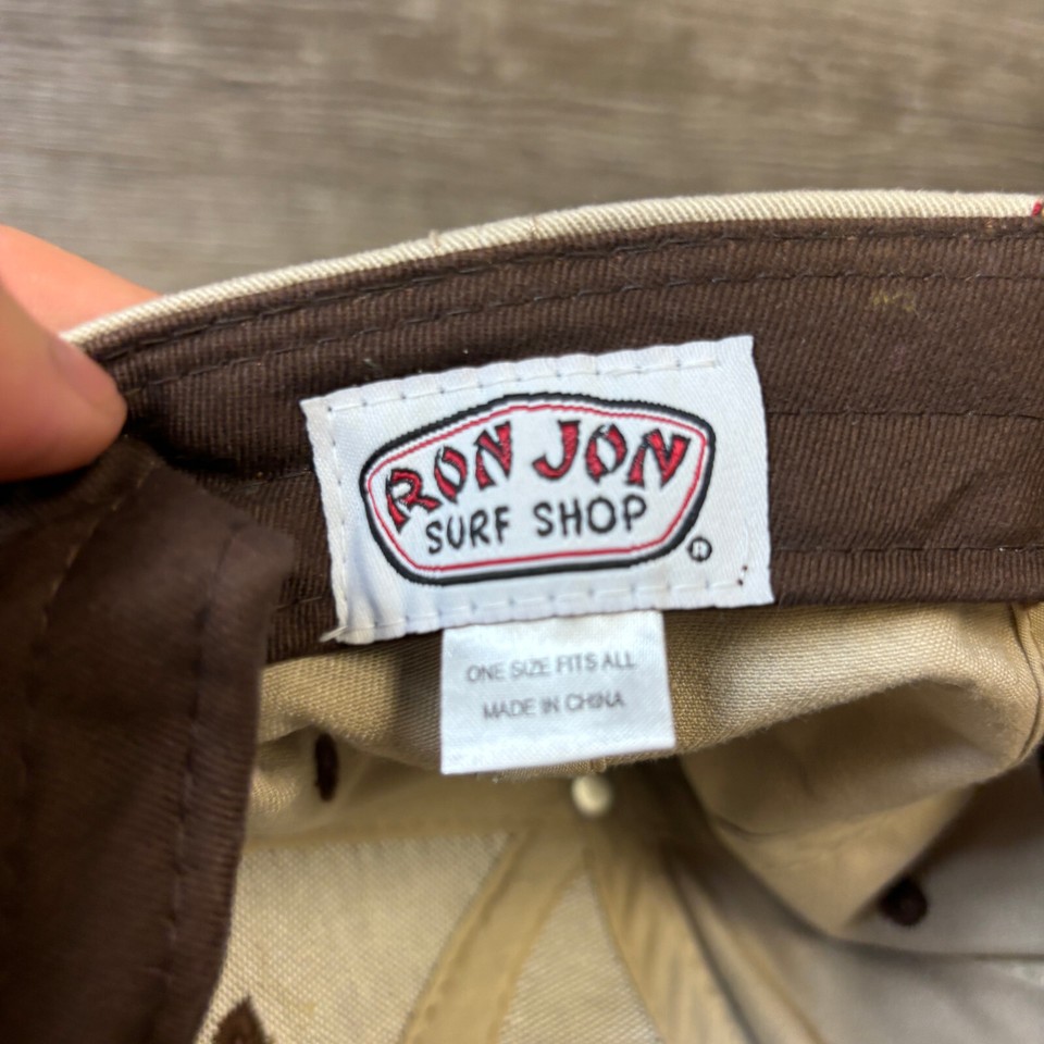 Ron Jon Hat Strapback Cap Mens Brown Surf Shop Surfing Beach Tiki ...