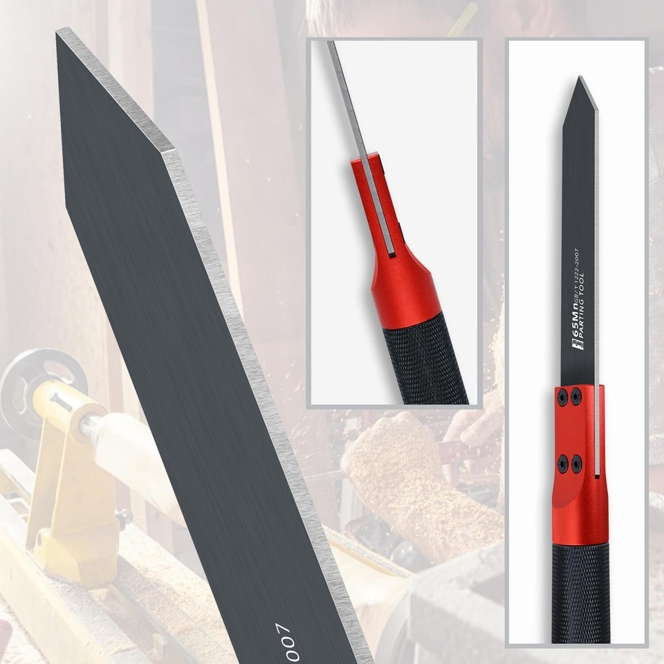Woodturning Parting Tool,Durable Wood Lathe Tools 65Mn Steel Blade ...