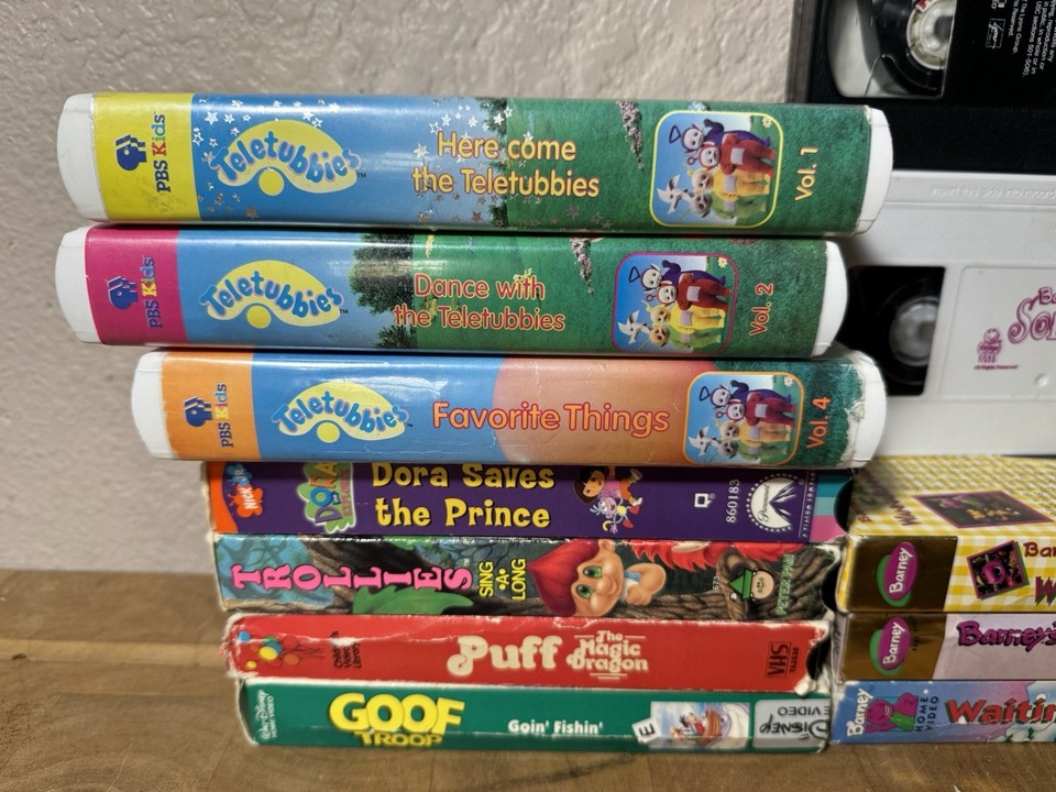 Lot of 12 Kids VHS Tapes Barney Teletubbies Dora Pre School | eBay