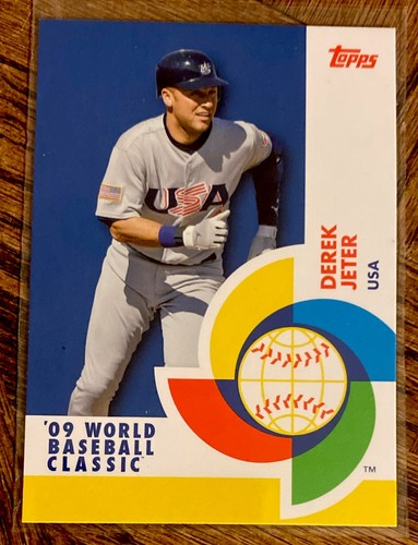 2009 TOPPS WORLD BASEBALL CLASSIC DEREK JETER INSERT USA CARD NEW YORK ...
