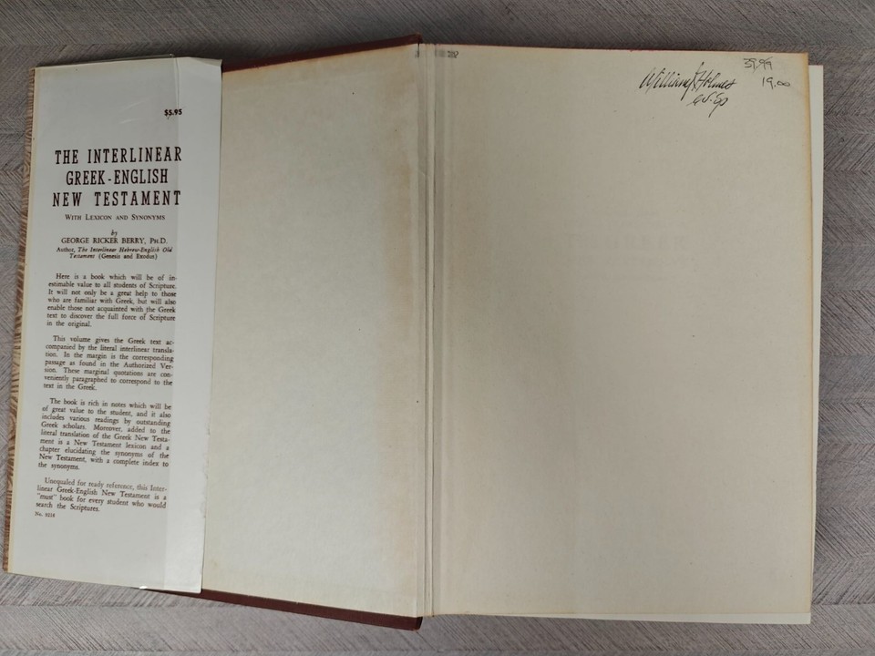 The Interlinear Greek-English New Testament W/ Lexicon George Ricker ...