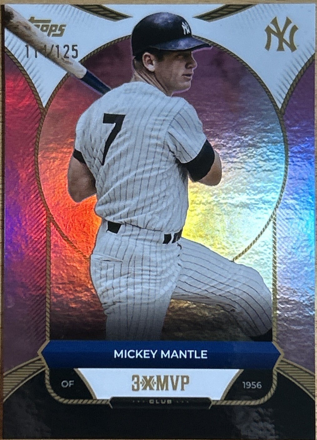 2025 Topps Welcome to the Club: 3X Mvp - Mickey Mantle #19 Pink Foil ...