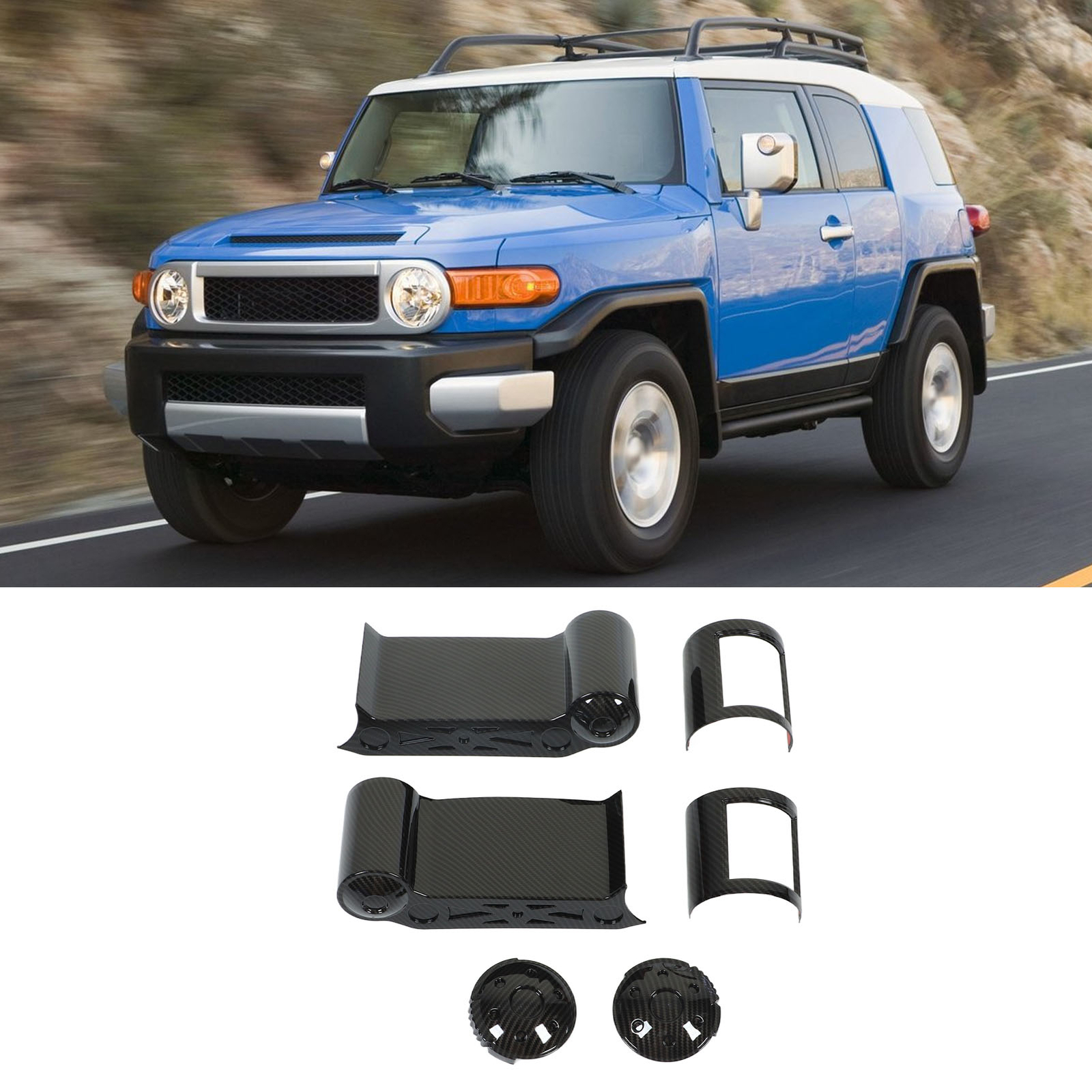*Car Side Vent Outlet Trim Carbon Fiber Style Replace For FJ CRUISER ...