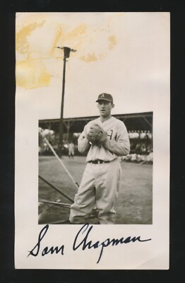 SAM CHAPMAN (1938-1951 Phila. A's) -Autographed Vintage Snapshot Photo ...