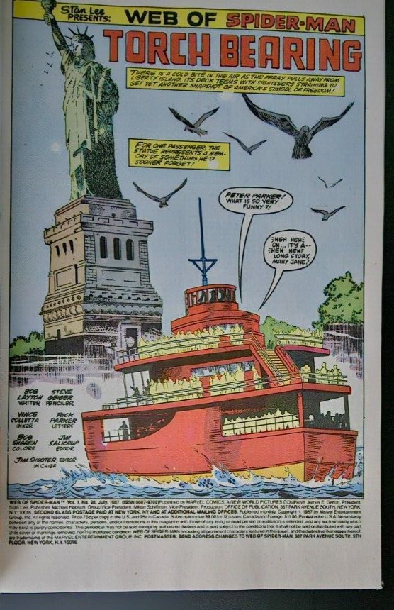 WEB OF SPIDER-MAN #28 1988 RAW "Torch Bearing" Marvel Comics Bob Layton ...