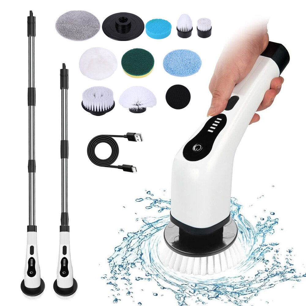 Electric Cordless Spin Scrubber Powerful Turbo Scrub Cleaning Brush ...