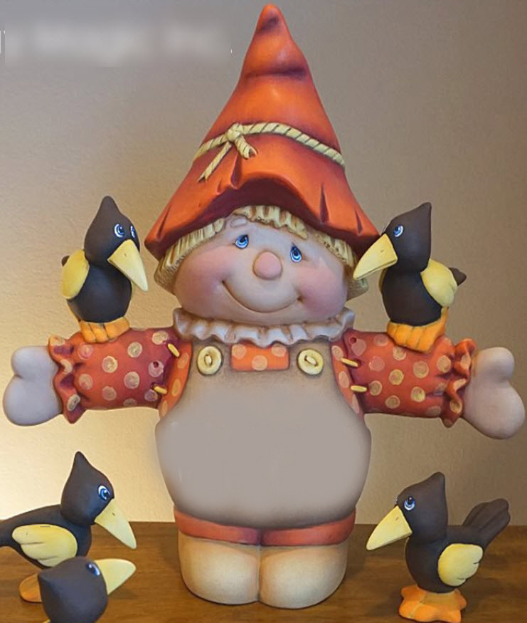 Ceramic Bisque~~ Ready to Paint "Jack the Scarecrow and 2 crows" ~~no ...
