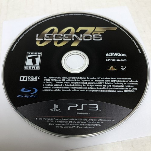 007 Legends (Sony PlayStation 3, 2012) PS3 Disc Only 47875844667 | eBay