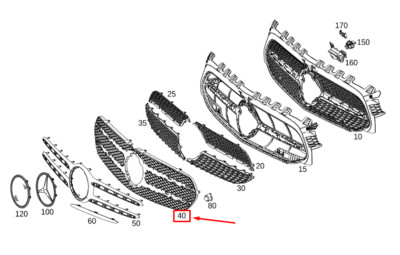 MERCEDES-BENZ B W247 RADIATOR TRIM GRILLE A17788803009982 NO DUTY TO 🇺🇸 ...
