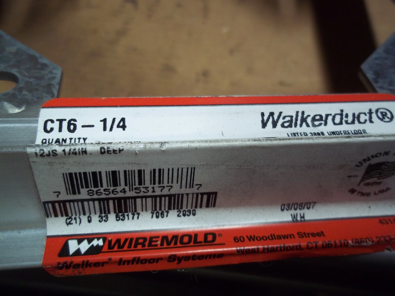 WALKER DUCT TRIM CT6-1/4" FLOOR TRIM FOR 1/4" THICK FLOOR WIREMOLD | eBay
