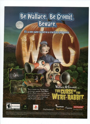 The Curse Of The Were-Rabbit PS2 XBOX 2005 Video Game Print Ad Wallace ...