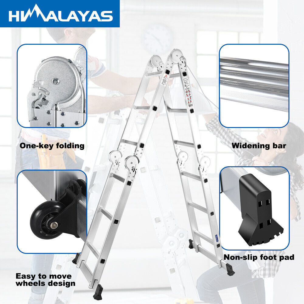 2.6Meter Tall Aluminium Folding Ladder Step Extension Multi Purpose ...