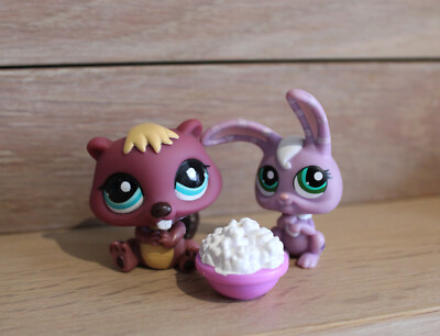 Littlest Pet Shop #810 Beaver, #828 Rabbit, Gen 2, Video Game Friends ...