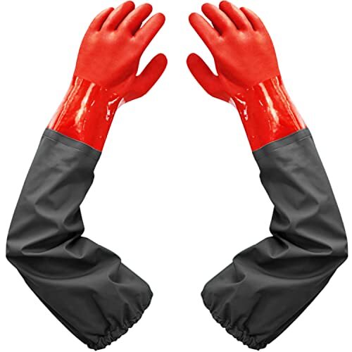 Haiou Gants Imperméables Longs en Caoutchouc Gants de Bassin ...