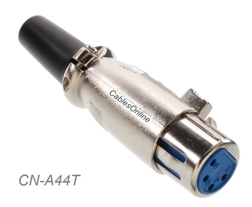 XLR 4-Pin Female Solder Type Silver Metal Connector, CN-A44T | eBay