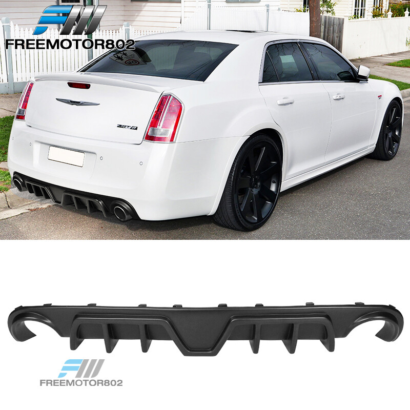 Fits 12-14 Chrysler 300 SRT Matte Black PP Rear Bumper Diffuser Lip ...