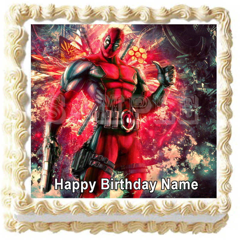 DEADPOOL Party Edible Cake topper image | eBay
