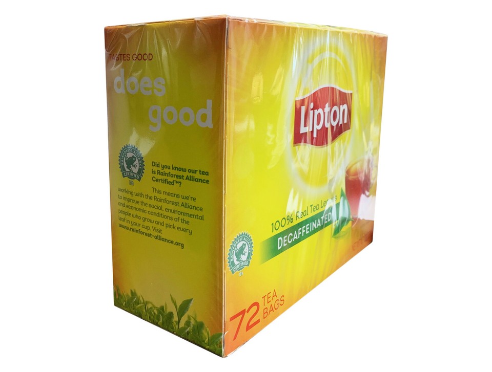 Lipton 100% Natural Decaf Tea (2 boxes/144 tea bags) Black & Orange ...