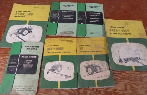 7 vintage John Deere Operators Manuals Spreaders, Sprayers, Mowers, and ...