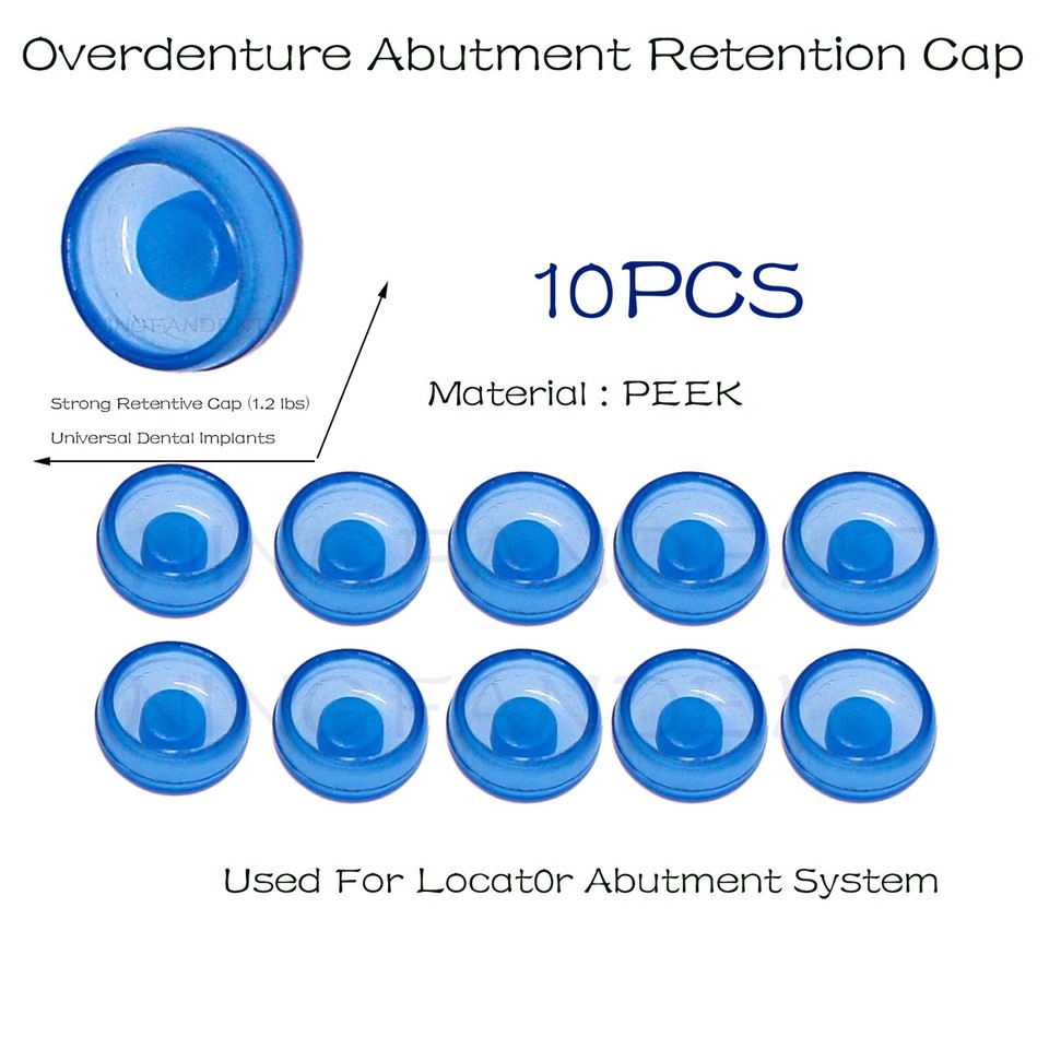 10Pcs Dental Strong Implant Locator Abutment Overdenture Retention Caps ...