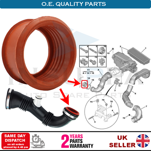 Turbo Air Pipe Sleeve For Citroen C2 C3 C4 Picasso Berlingo 1.6 HDi ...
