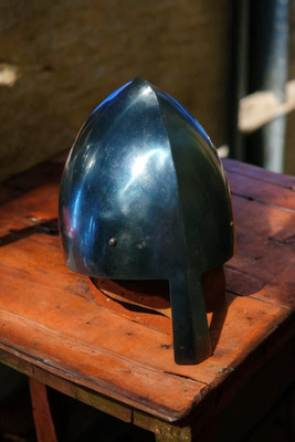 Conical helmet, medieval nasal helmet for viking, saxon, norman ...