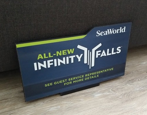SEAWORLD Orlando All-New INFINITY FALLS Opening 2018 Theme Park Sign ...
