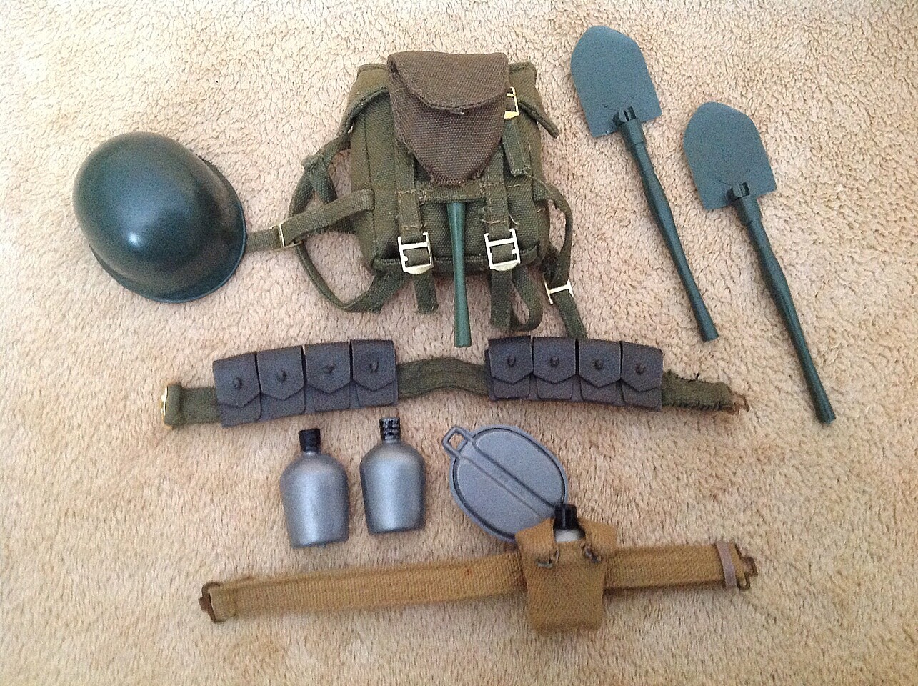 Original 1964 GI Joe: Backpack, Shovels, Helmet, Belts, Canteens... ALL ...