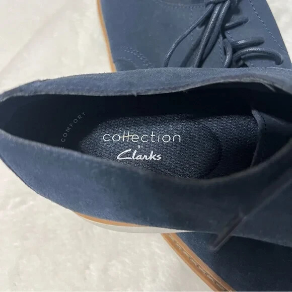 Clarks Collections Mens Blue Suede Oxford Shoes Size 11 | eBay