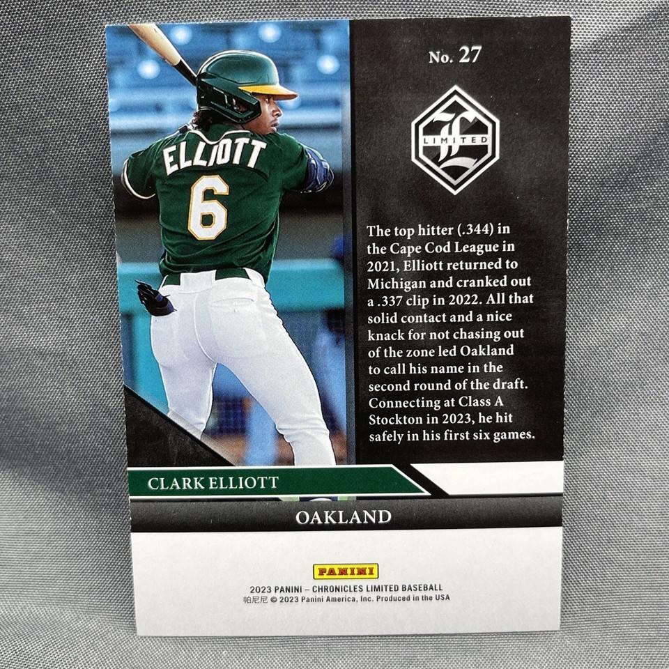 Clark Elliott 2023 Panini Chronicles Limited Baseball #27 Oakland ...