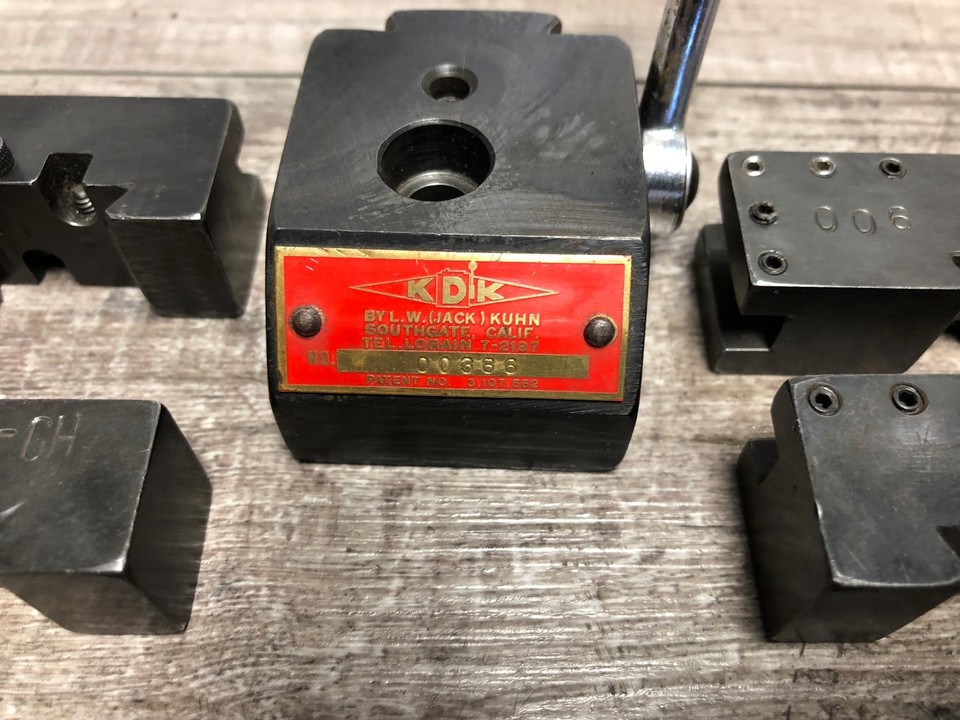 RARE! KDK 00 SERIES TOOL POST + 4 HOLDERS - JEWELERS LATHE 001 002 003 ...