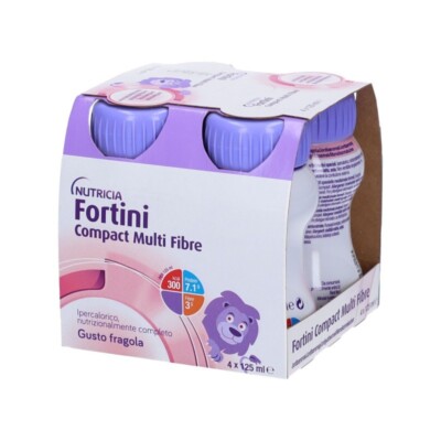 NUTRICIA ITALIA Fortini Compact Multi Fiber - Strawberry flavor 4 x 125 ...
