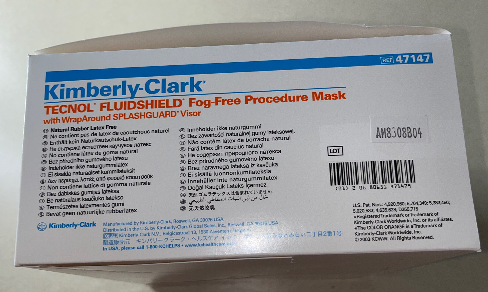 Kimberly-Clark Tecnol Fluidshield Fog-Free Procedure Mask WrapAround ...