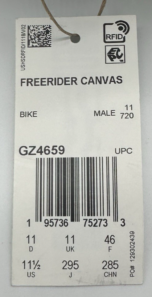 Adidas Freerider Canvas Men's Size 11.5 Five Ten Mountain Bike Shoes ...