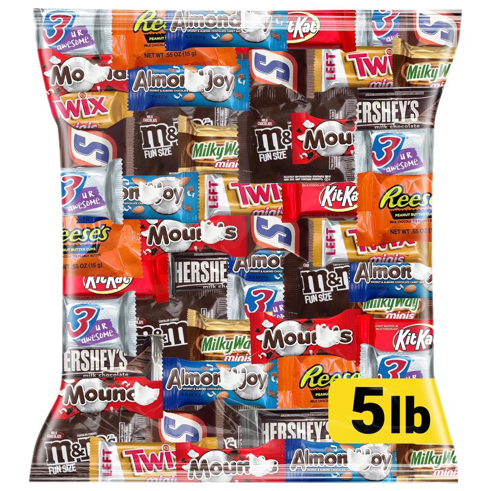 Assorted Bulk Candy Variety Pack 5lb Milk & Dark Chocolate Individually ...
