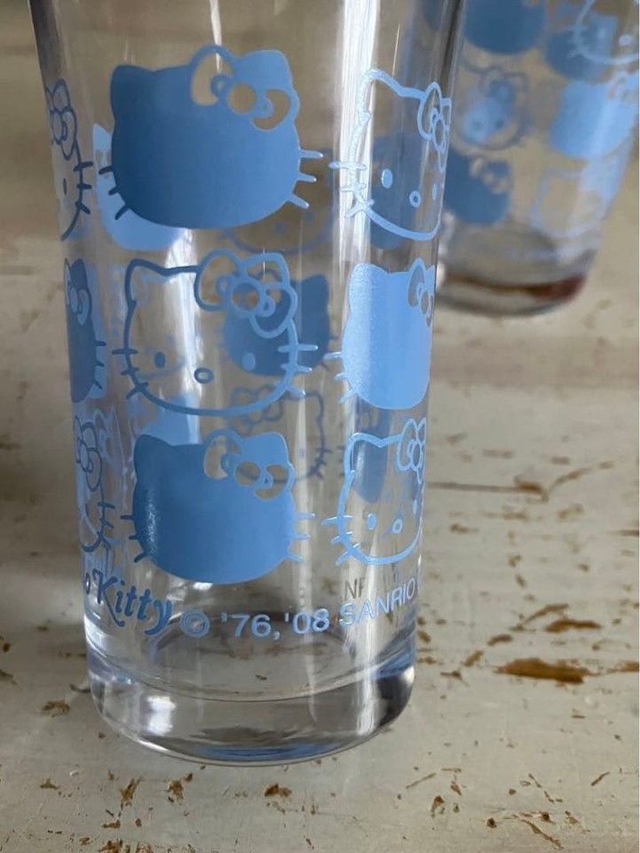 Hello Kitty Glass Cup 2 Glasses Hello Kitty Sanrio Retro | eBay Australia