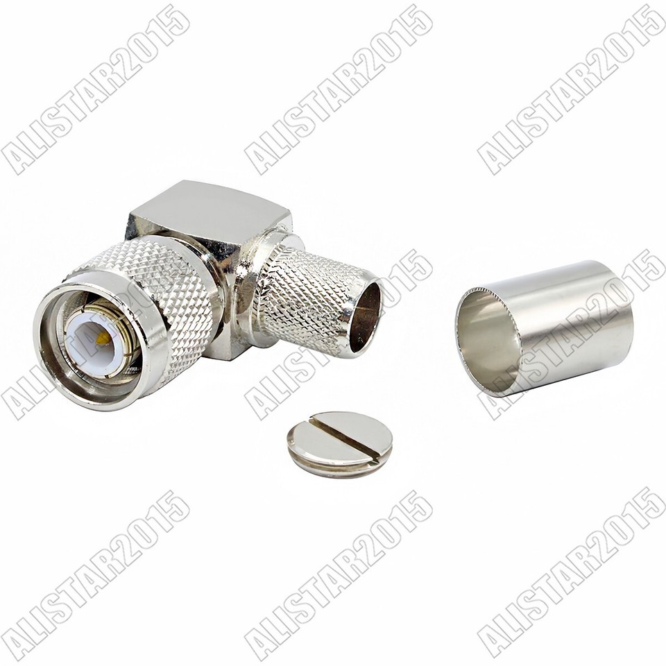 30x TNC Male Right Angle Crimp Connector For RG214 RG213 RG8 LMR400 7D ...
