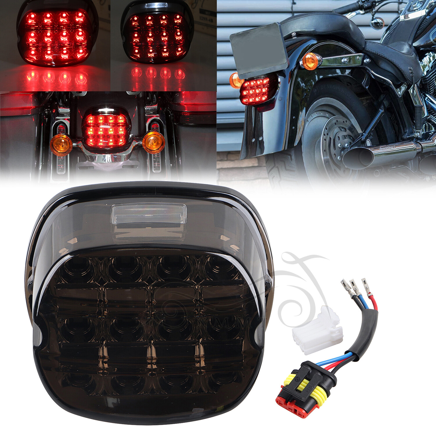 Smoke LED Rear Brake Tail Light For Harley Electra Glide Classic EFI ...