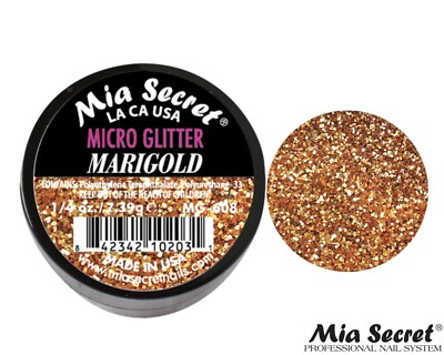 Mia Secret Nail Art Powder From MICRO GLITTER Color Set -Marigold 0.25 ...