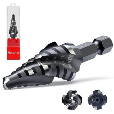 M35 Cobalt Four Spiral Flute Step Drill Bits1/4 3/4"9 Step Size Impact ...