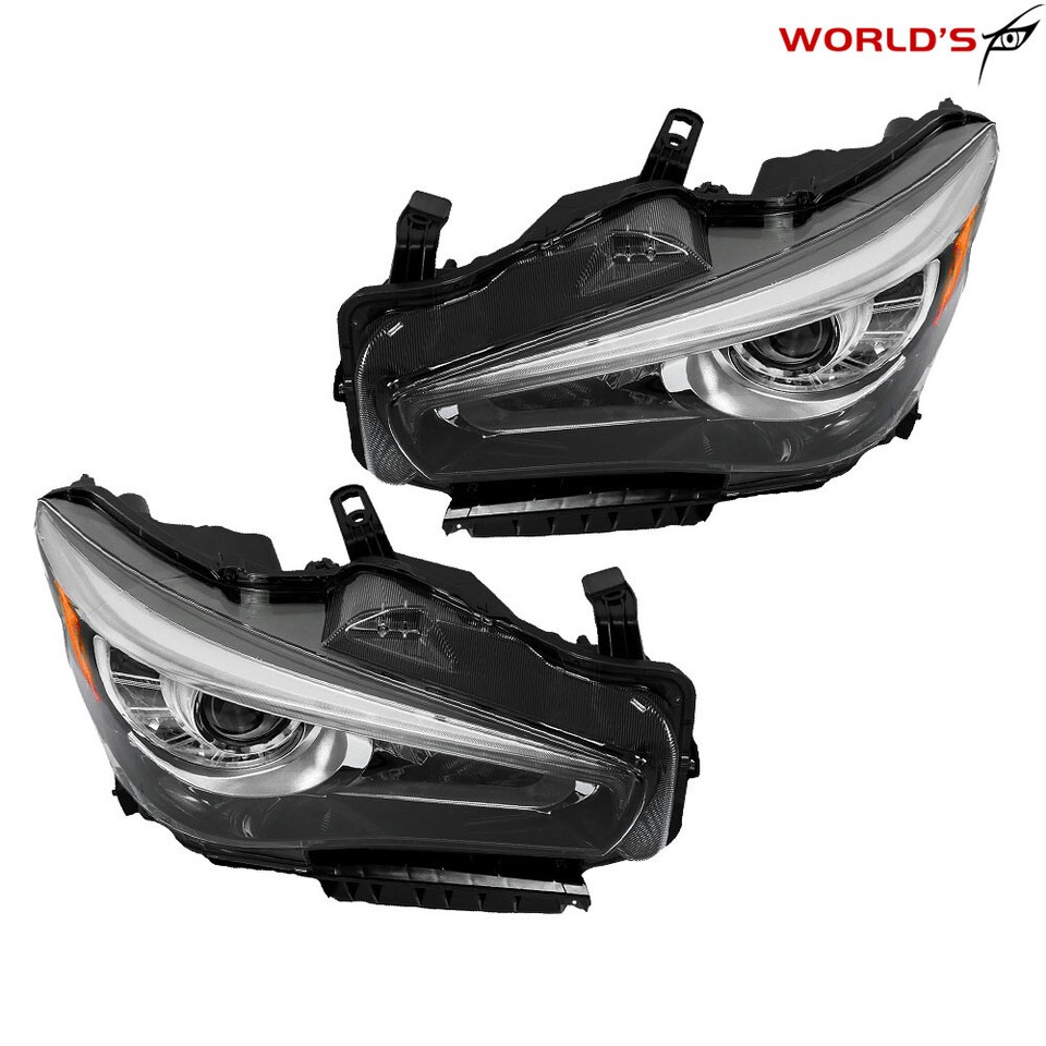 Headlights Pair Left+Right For Infiniti Q50 2014-2022 w/o AFS LED DRL ...