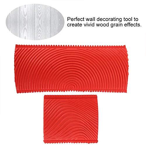 2Pcs / Set Rubber Wood Grain, Wood Graining Rubber Pattern Wall Paint ...